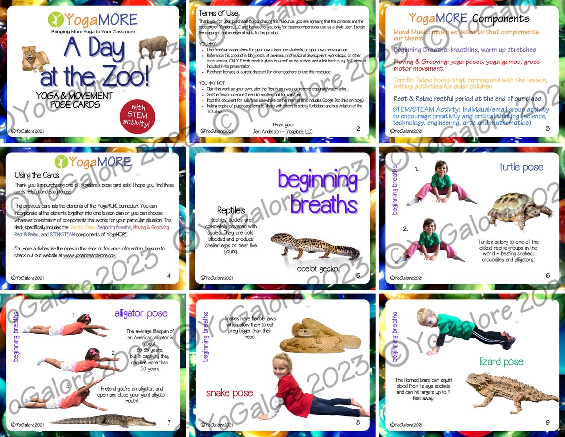 Zoo Theme Yoga & Movement Pose Cards With STEM Activity - Etsy