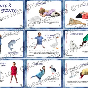 Arctic Animal Yoga Pose Cards for Kids | Mindful Movement Game, Brain ...
