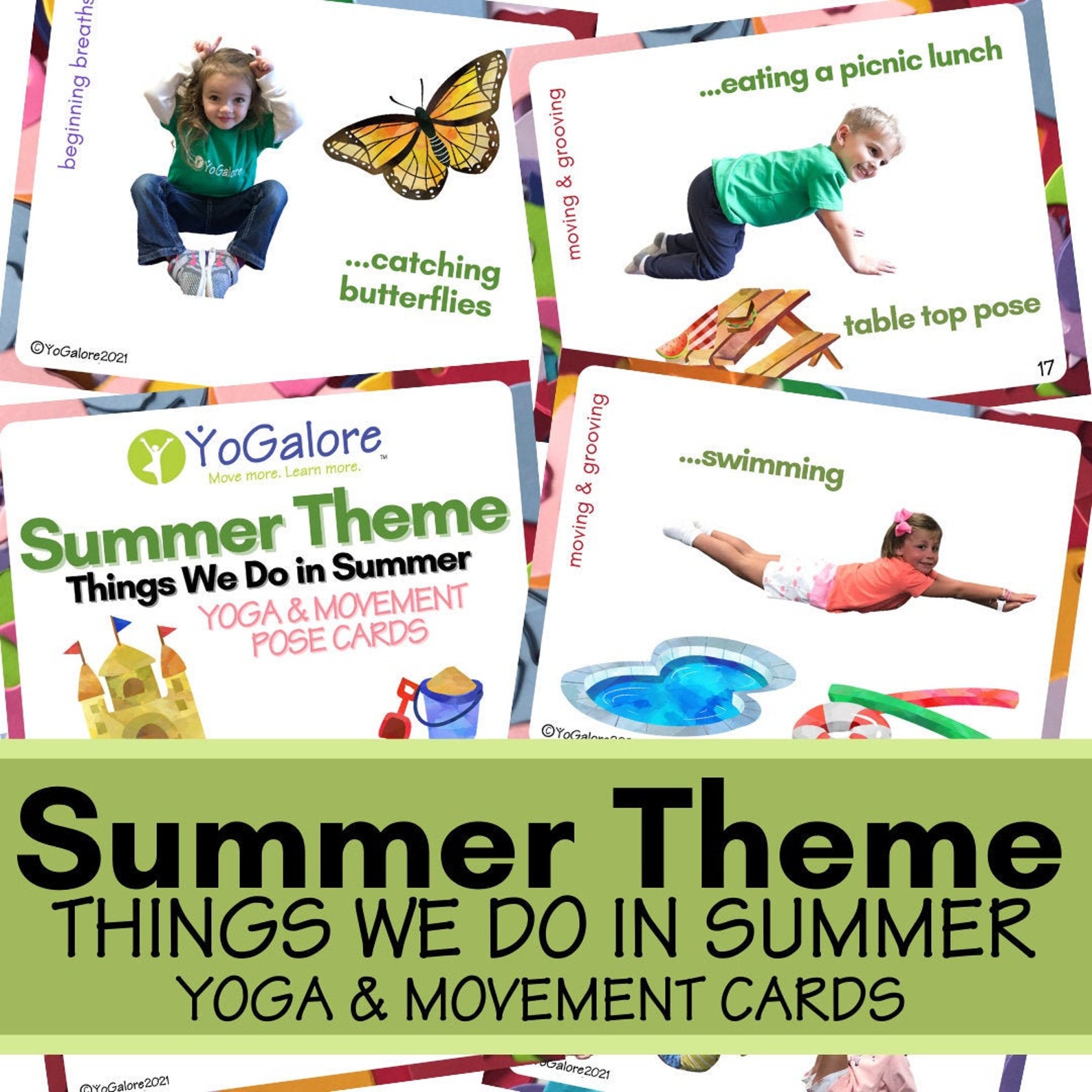 Summer Theme: Things We Do in Summer Yoga & Movement Pose - Etsy