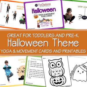 Halloween Theme Yoga & Movement Cards and Yogalore Lesson Plan for ...