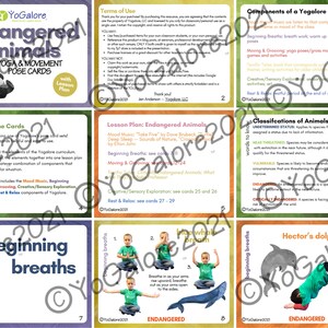 Endangered Animal Yoga & Movement Cards and Lesson Plan | Etsy