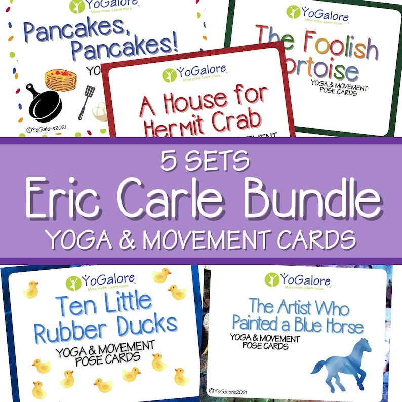 Eric Carle Yoga & Movement Pose Cards Bundle - 5 Sets, Preschool ...