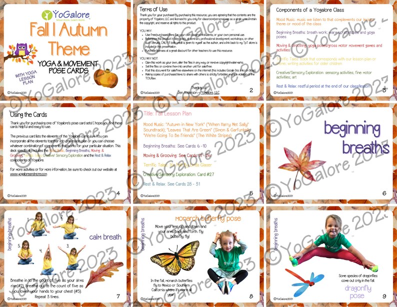 Fall Theme Activities -- Yoga & Movement Pose Cards -- Movement ...