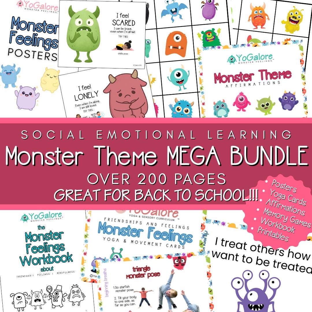 Monster Theme SEL MEGA Bundle | Over 200 Pages | Posters, Yoga Cards ...