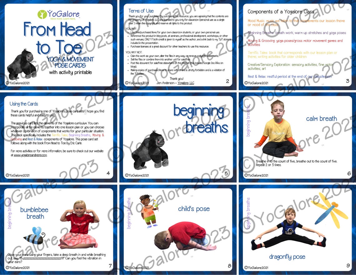 From Head to Toe Yoga & Movement Cards and Activity Sheet - Etsy