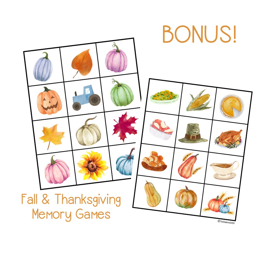 Thanksgiving Theme Activities: Yoga & Movement Pose Cards and Memory ...
