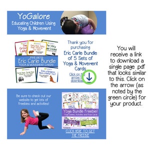 Eric Carle Bundle - 5 Sets Yoga Movement Cards; Printable Activities ...