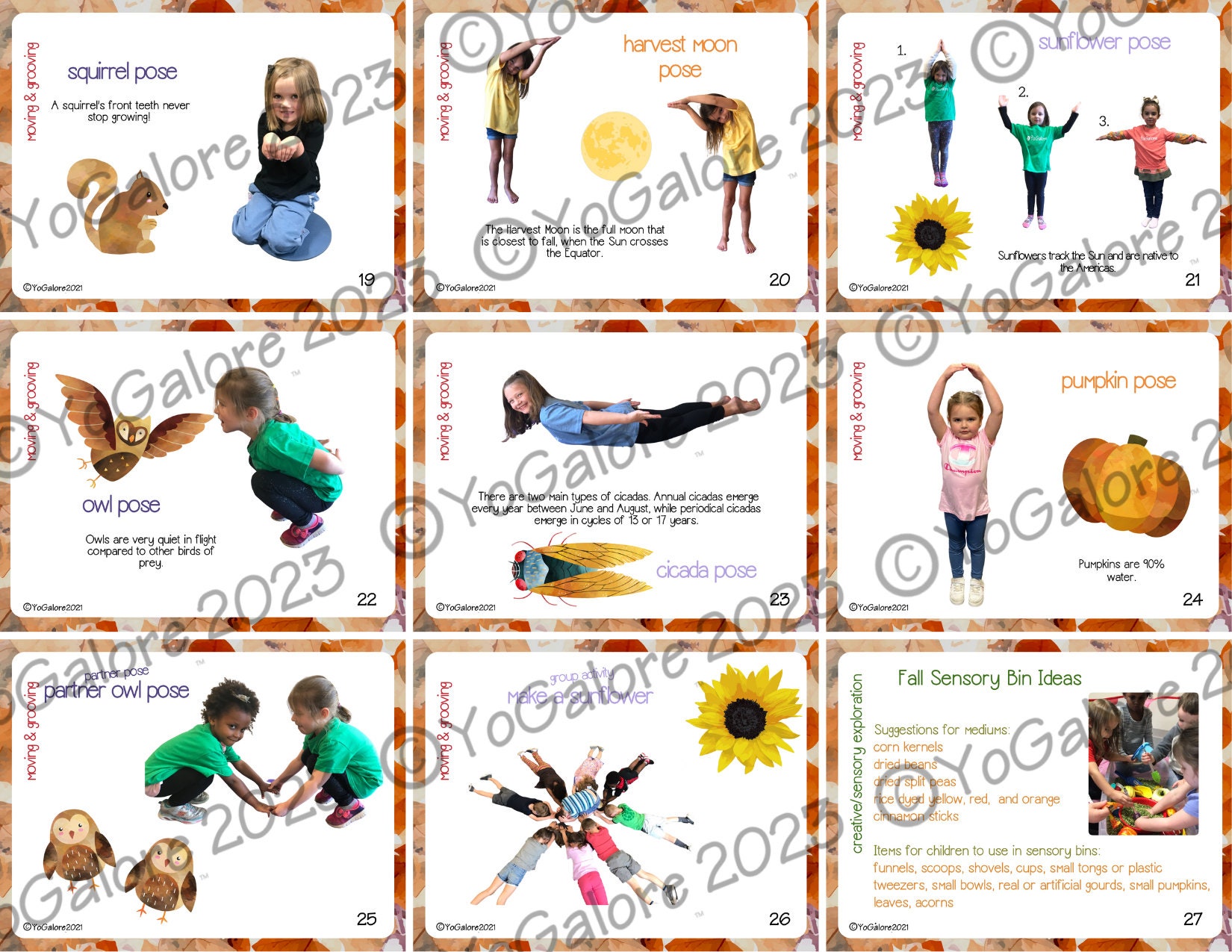 Fall Theme Activities -- Yoga & Movement Pose Cards -- Movement ...