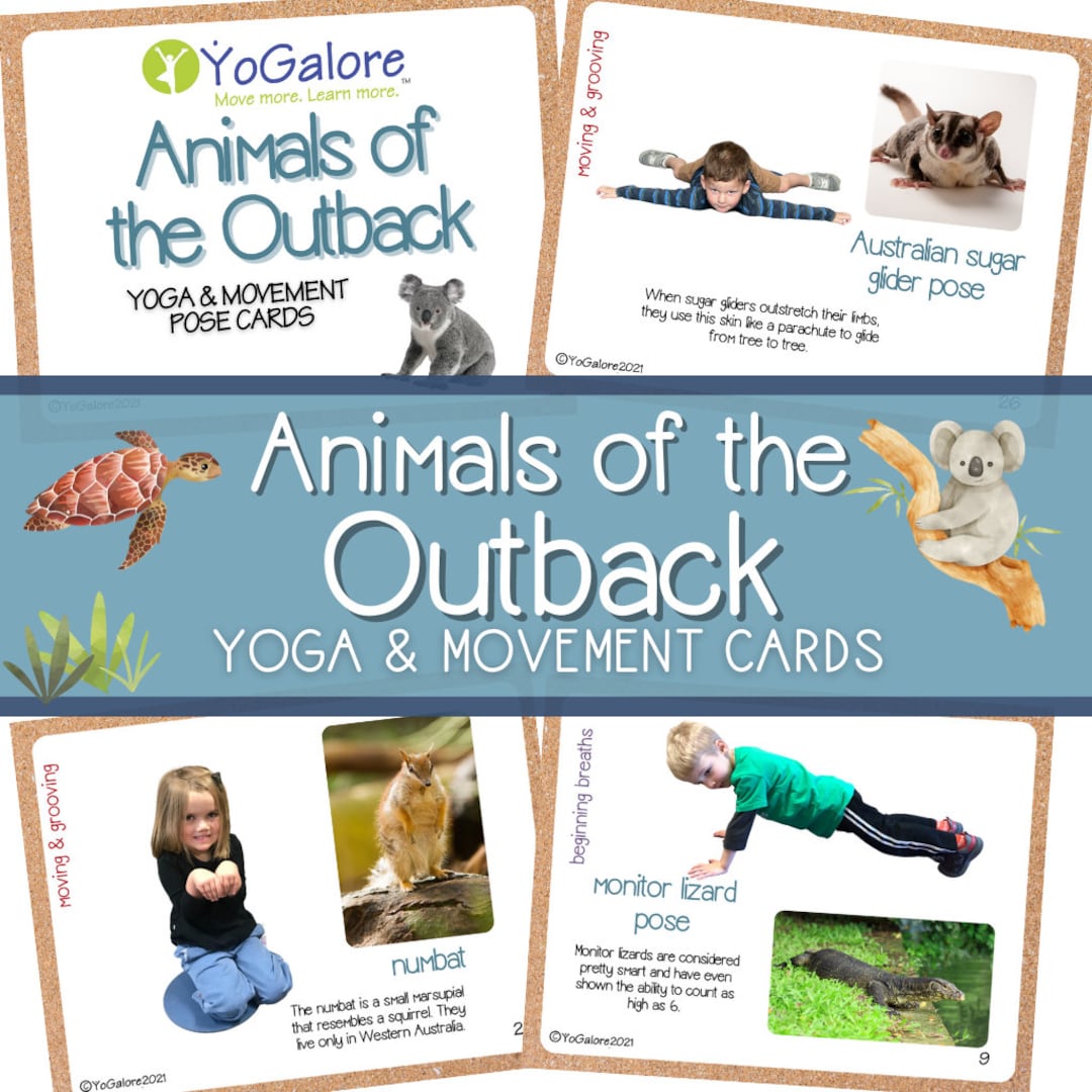 Australian Outback Animal Yoga & Movement Pose Cards - Educational and ...