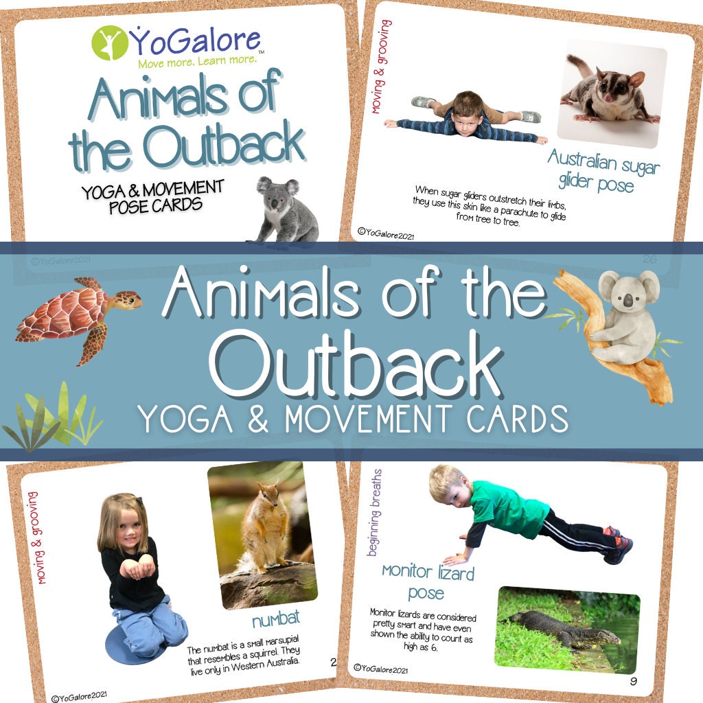 Australian Outback Animal Yoga & Movement Pose Cards - Educational and ...
