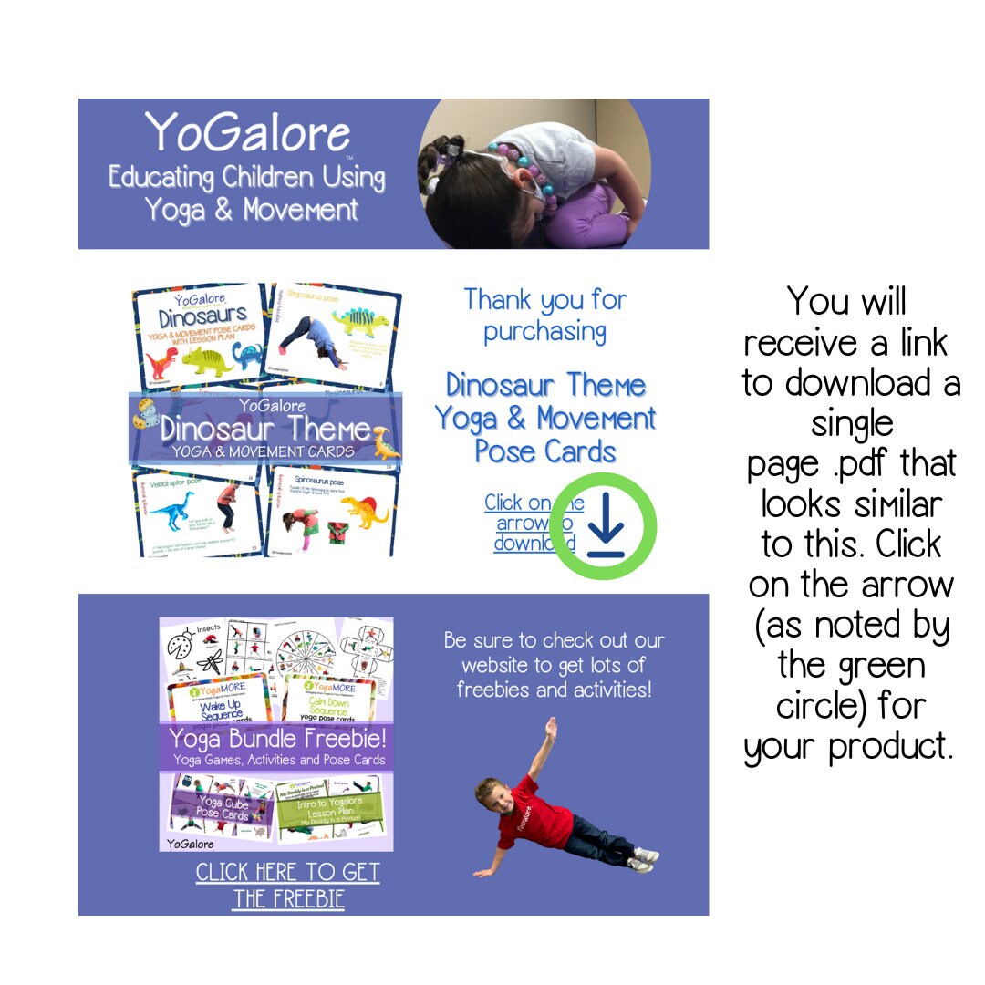 Dinosaur Yoga Lesson Plan: Dinosaur Theme Yoga & Movement Pose Cards - Etsy