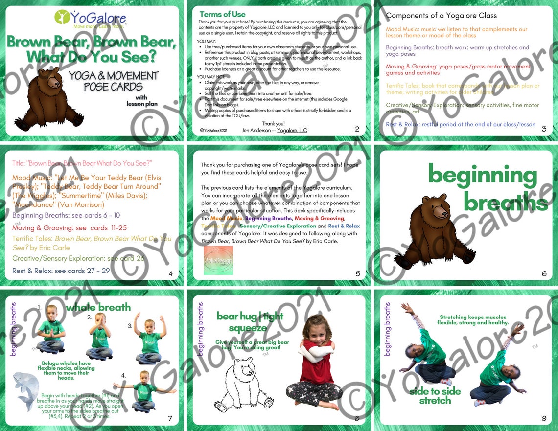 Brown Bear Brown Bear What Do You See Yoga & Movement Pose - Etsy