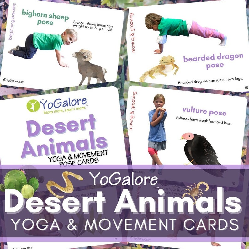 Desert Animal Yoga & Movement Pose Cards - Etsy