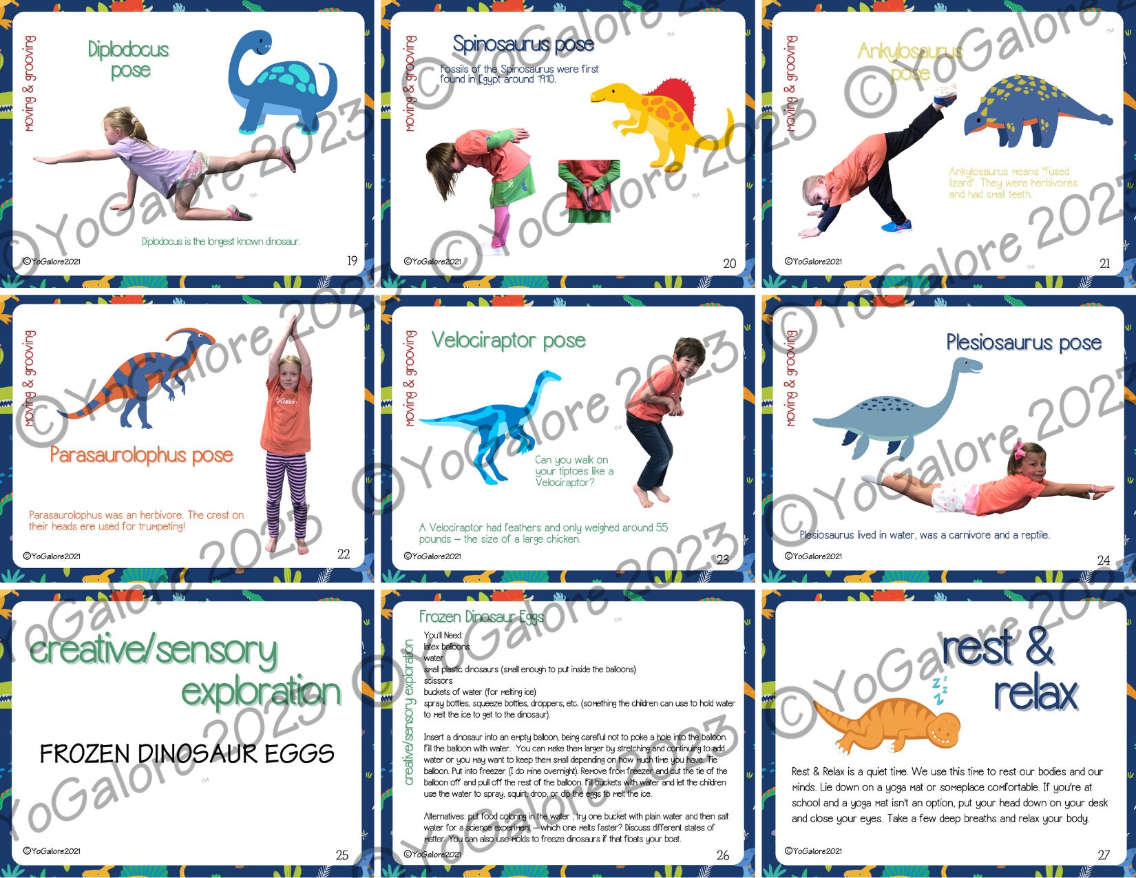 Dinosaur Yoga Lesson Plan: Dinosaur Theme Yoga & Movement Pose Cards - Etsy