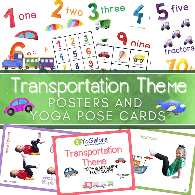 Transportation Preschool Activities: Yoga & Movement Pose Cards and ...
