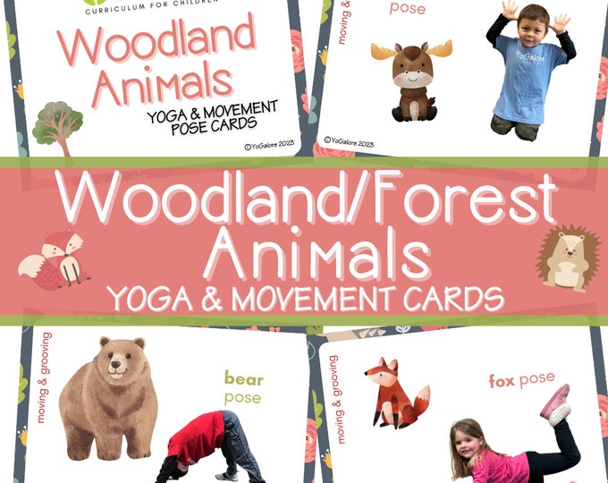 Woodland Animal | Forest Animal Theme Yoga & Movement Cards - Etsy