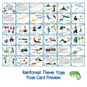 Rainforest Theme Yoga Pose Cards and Rainforest Fact Posters - Etsy