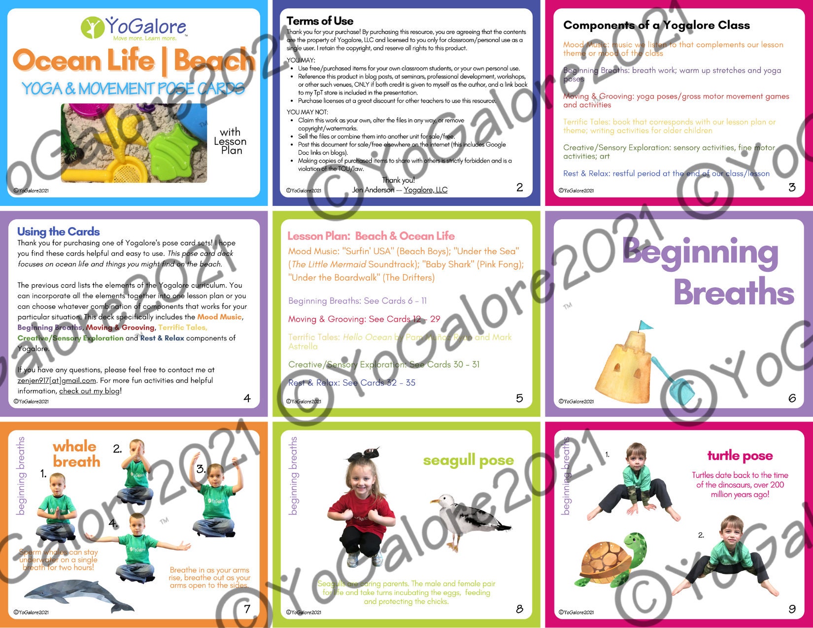 Ocean Animals Ocean Life Yoga & Movement Pose Cards With - Etsy