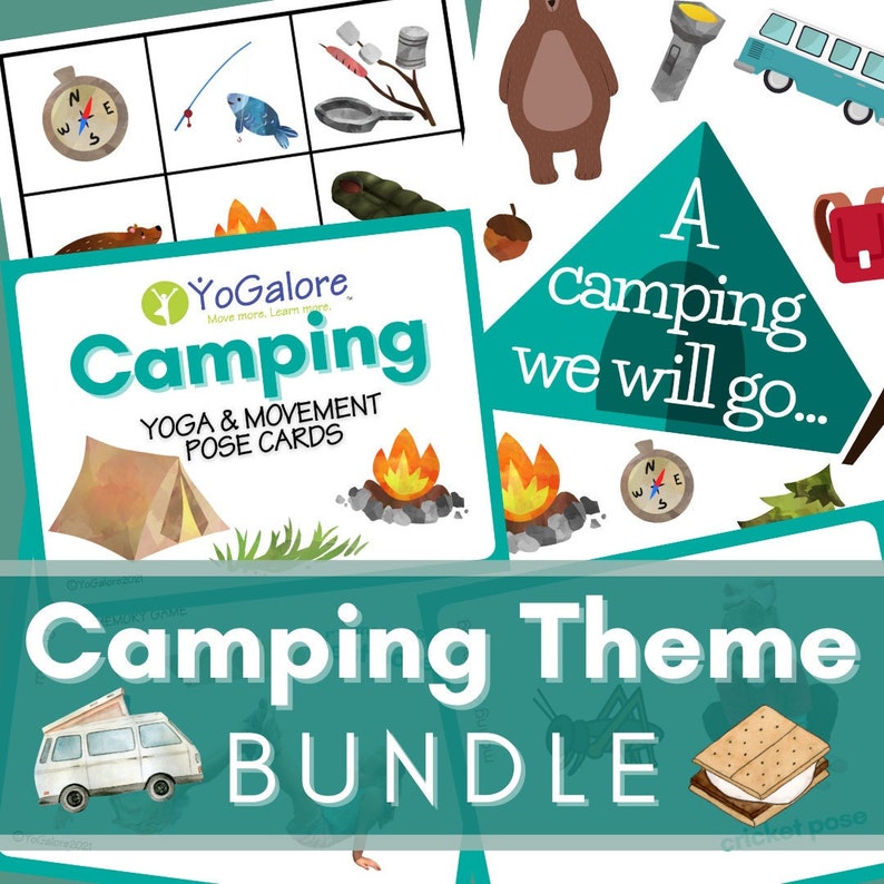 Camping Theme Yoga & Movement Pose Cards - Etsy