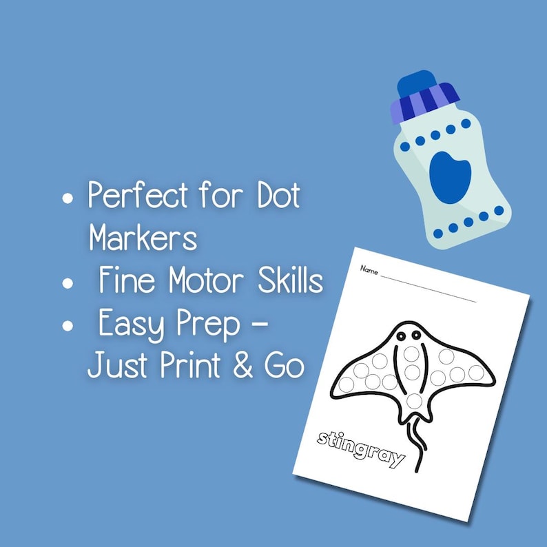 Printable Ocean Coloring Pages & Dot Marker Sheets | Toddler Activity ...