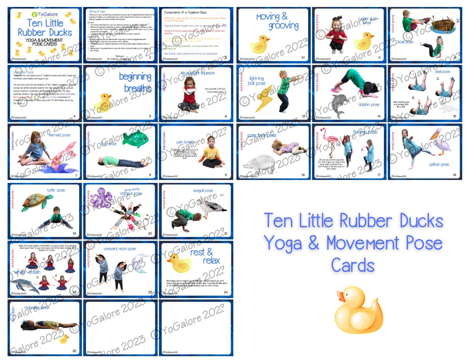 Eric Carle Yoga & Movement Pose Cards Bundle - 5 Sets, Preschool ...