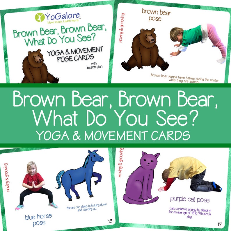 Brown Bear, Brown Bear What Do You See? Yoga & Movement Pose Cards - Etsy