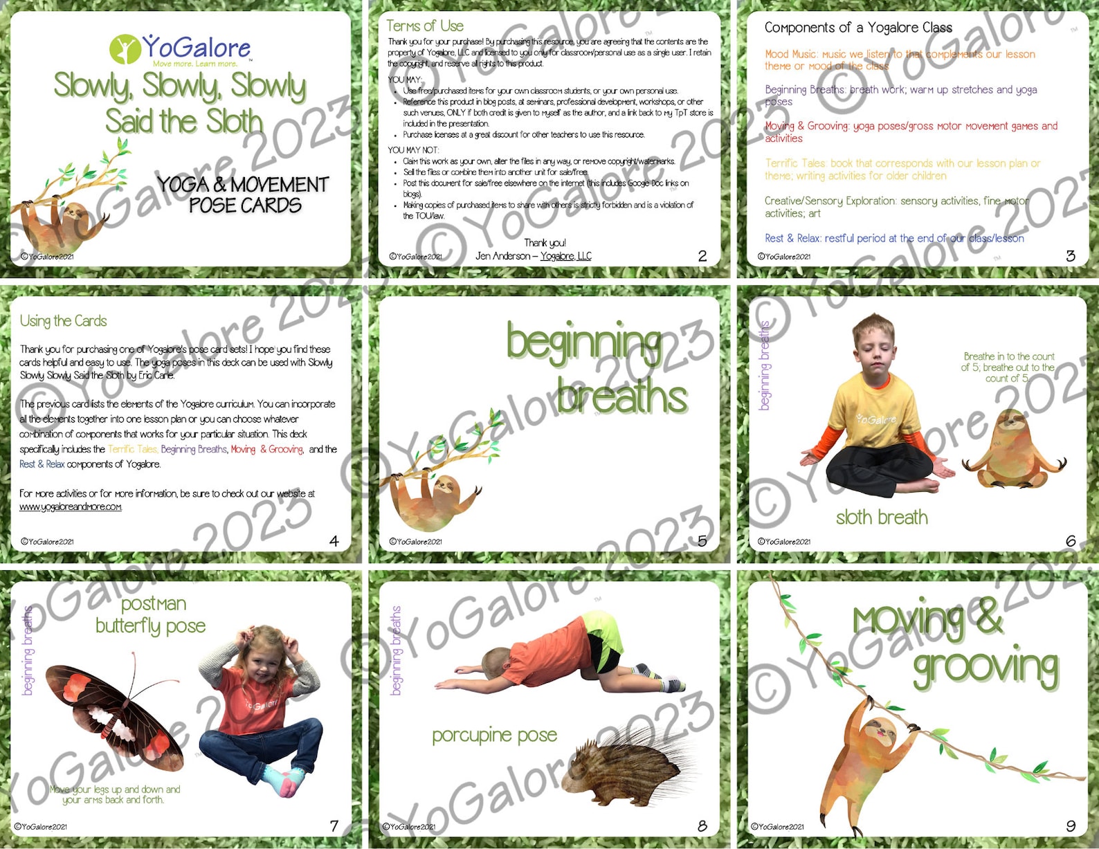 Slowly, Slowly, Slowly Said the Sloth Yoga & Movement Pose Card Set - Etsy