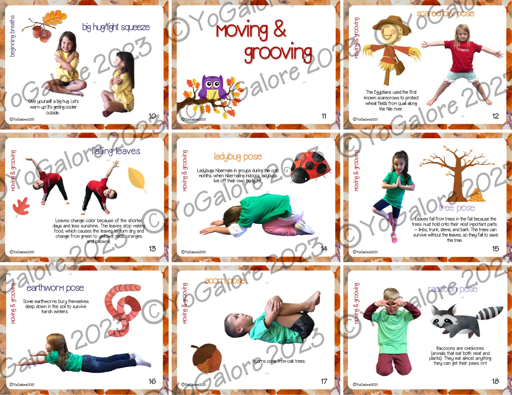 Fall Theme Activities -- Yoga & Movement Pose Cards -- Movement ...