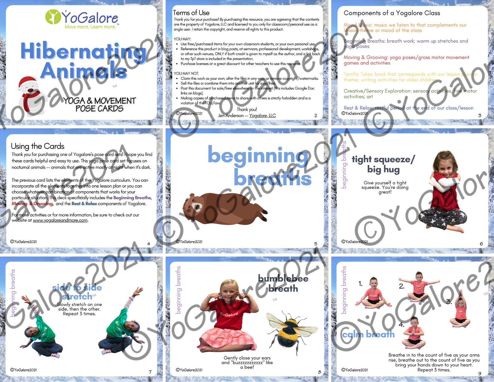 Hibernating Animals Yoga & Movement Pose Cards - Etsy