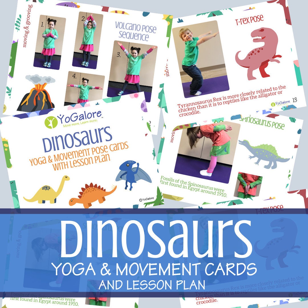 Dinosaur Yoga & Movement Pose Cards | Etsy