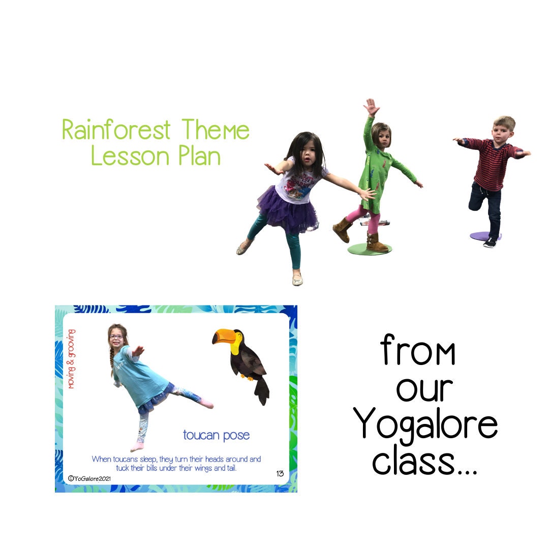 Rainforest Theme Yoga Pose Cards and Rainforest Fact Posters - Etsy