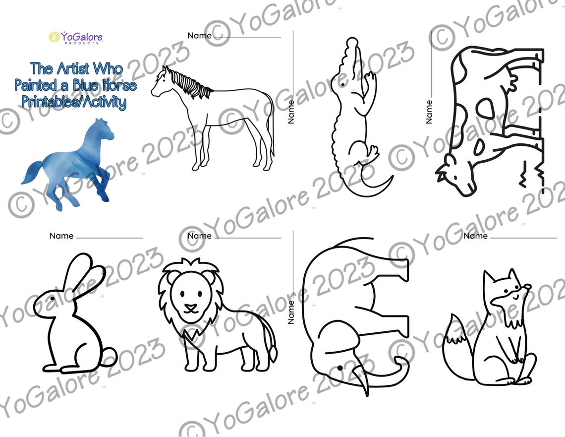 The Artist Who Painted a Blue Horse Art Lesson Plan With Yoga ...