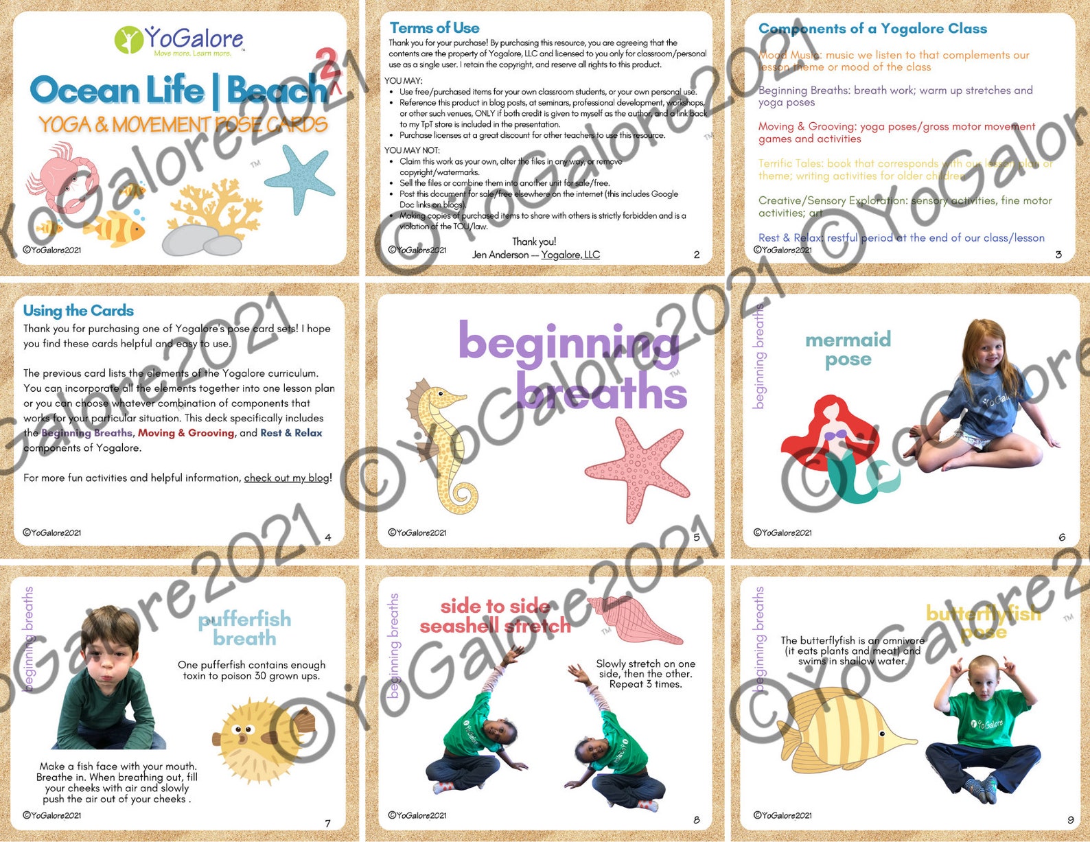 Ocean Theme Preschool Activity: Yoga & Movement Pose Cards - Etsy