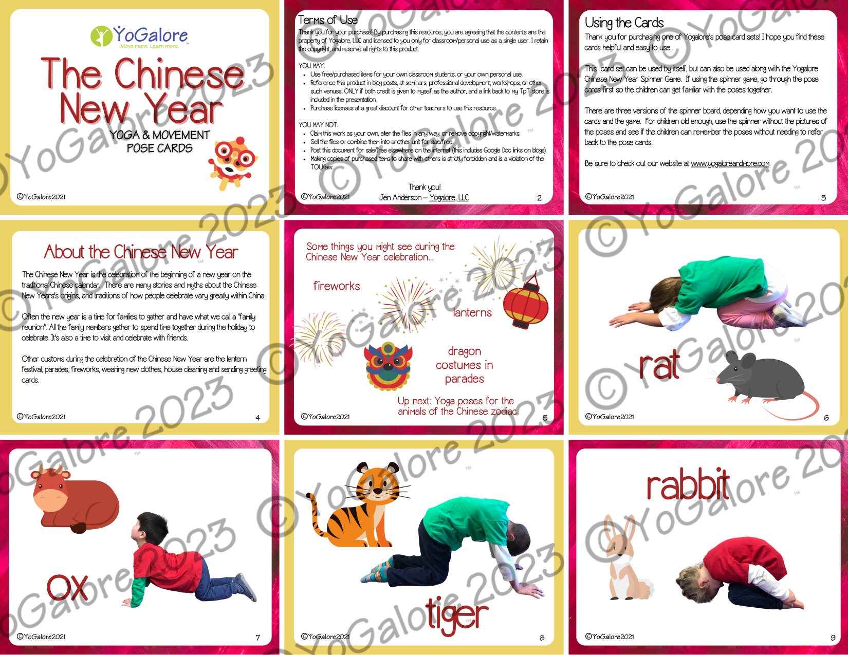 Chinese New Year Activities for Preschool: Yoga & Movement Cards - Etsy