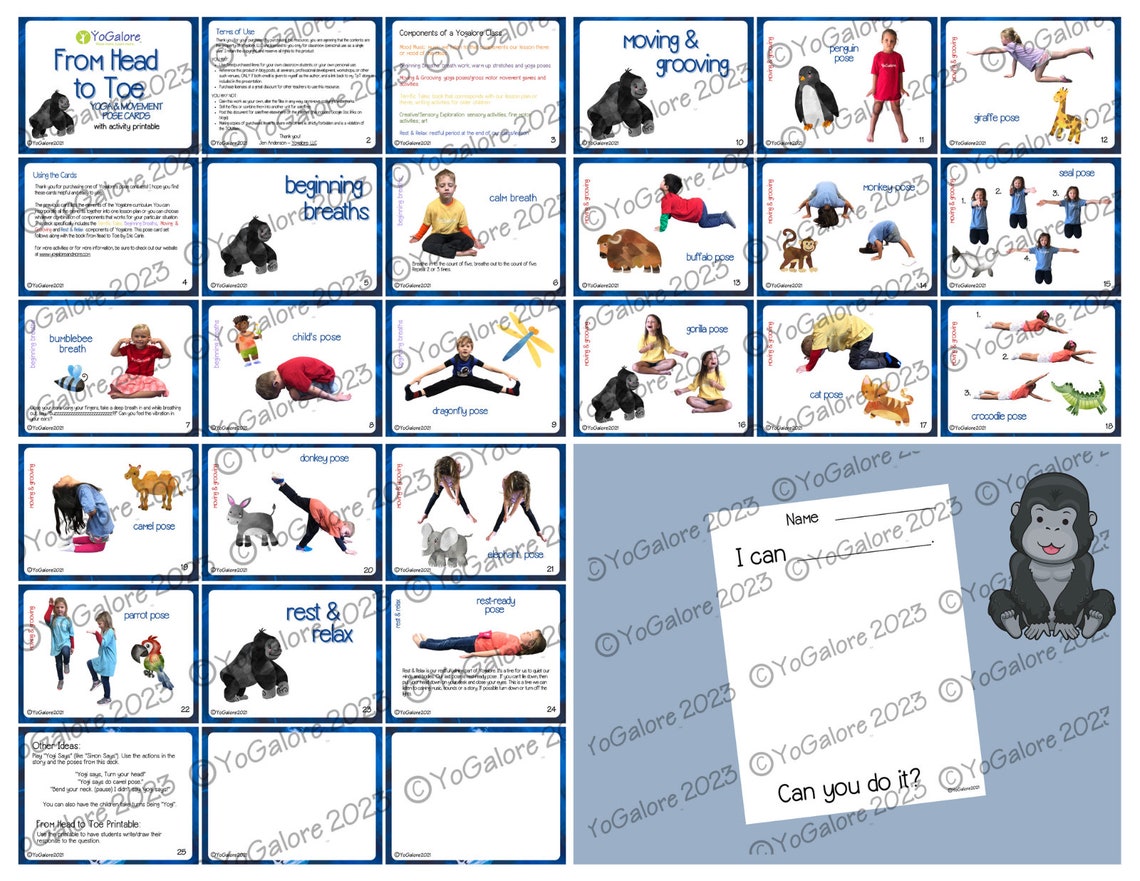 Preschool-friendly Yoga & Movement Cards Bundle Eric Carle - Etsy