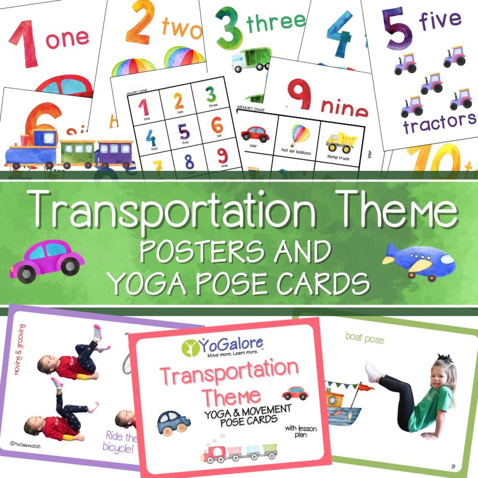 Transportation Preschool Activities: Yoga & Movement Pose Cards and ...