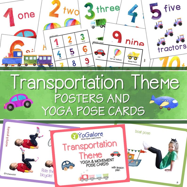 Transportation Preschool Activities: Yoga & Movement Pose Cards and ...
