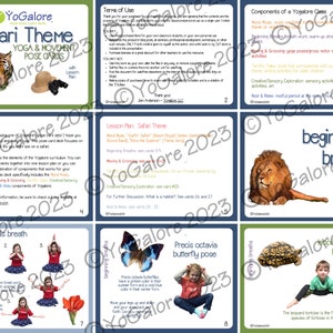 Safari Theme/jungle Theme Yoga & Movement Pose Cards With - Etsy