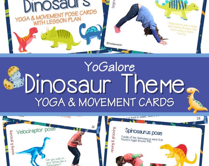 Dinosaur Yoga Lesson Plan: Dinosaur Theme Yoga & Movement Pose Cards - Etsy