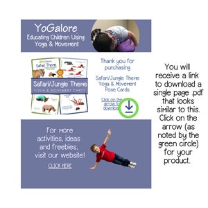 Safari Theme/jungle Theme Yoga & Movement Pose Cards With Lesson Plan ...
