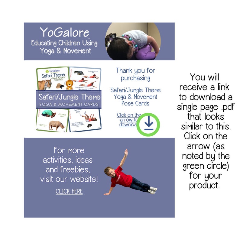 Safari Theme/jungle Theme Yoga & Movement Pose Cards With Lesson Plan ...