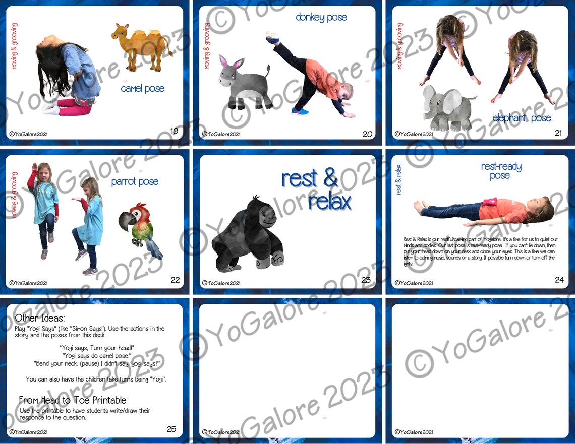 From Head to Toe Yoga & Movement Cards and Activity Sheet - Etsy