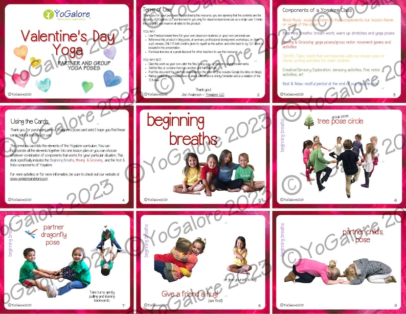 Valentine's Day Yoga & Movement Cards -- Partner Poses - Etsy