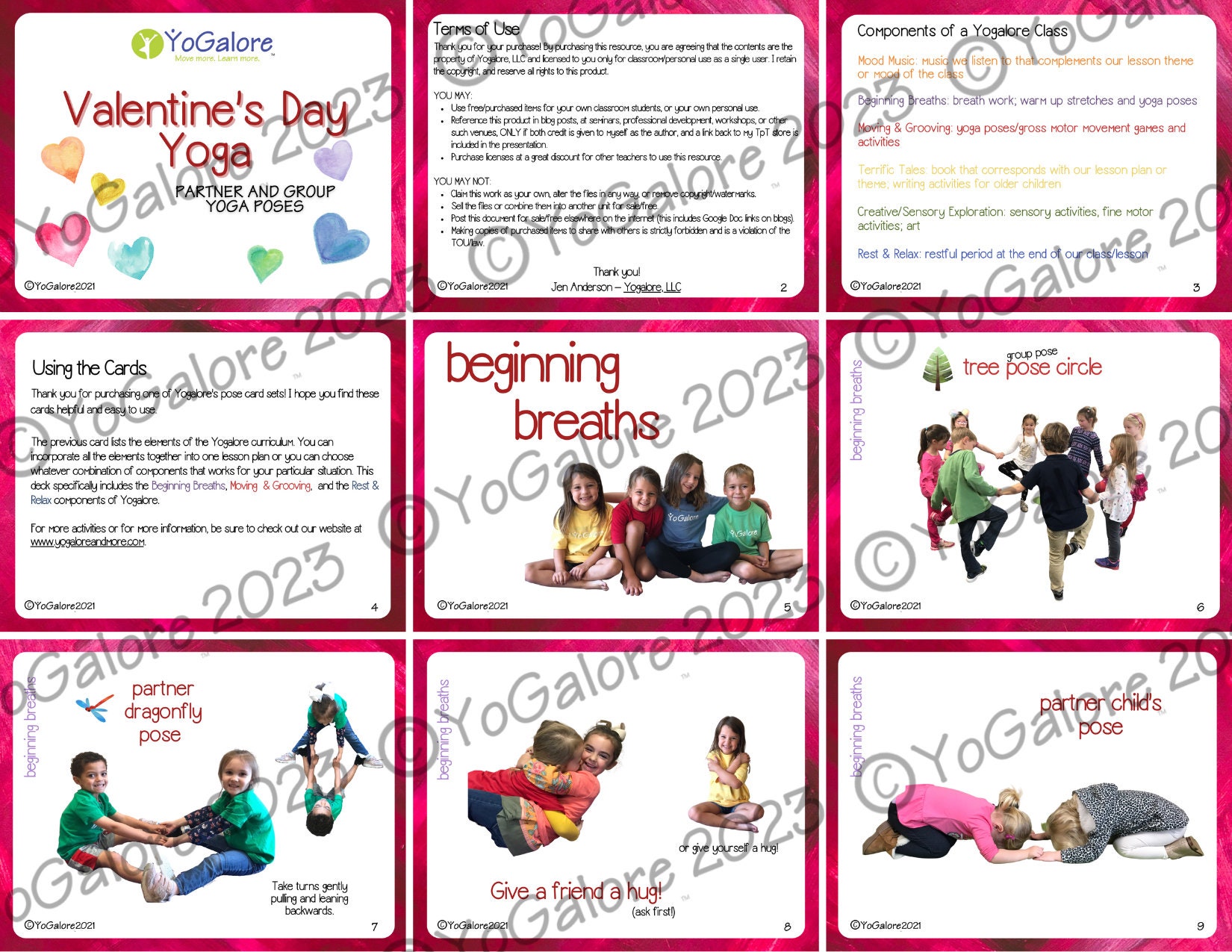 Valentine's Day Yoga & Movement Cards -- Partner Poses - Etsy