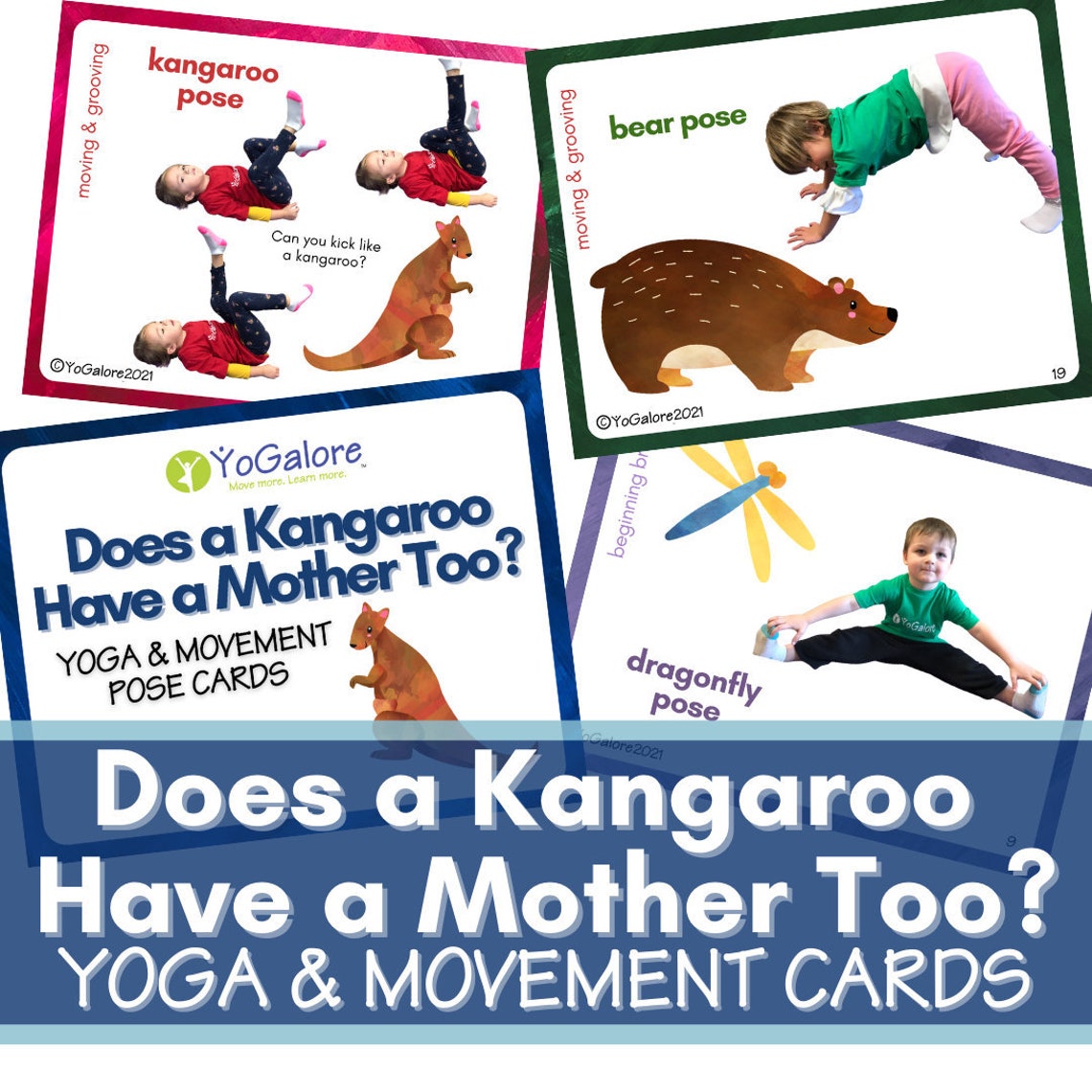 Does a Kangaroo Have a Mother Too Yoga & Movement Pose Cards | Etsy