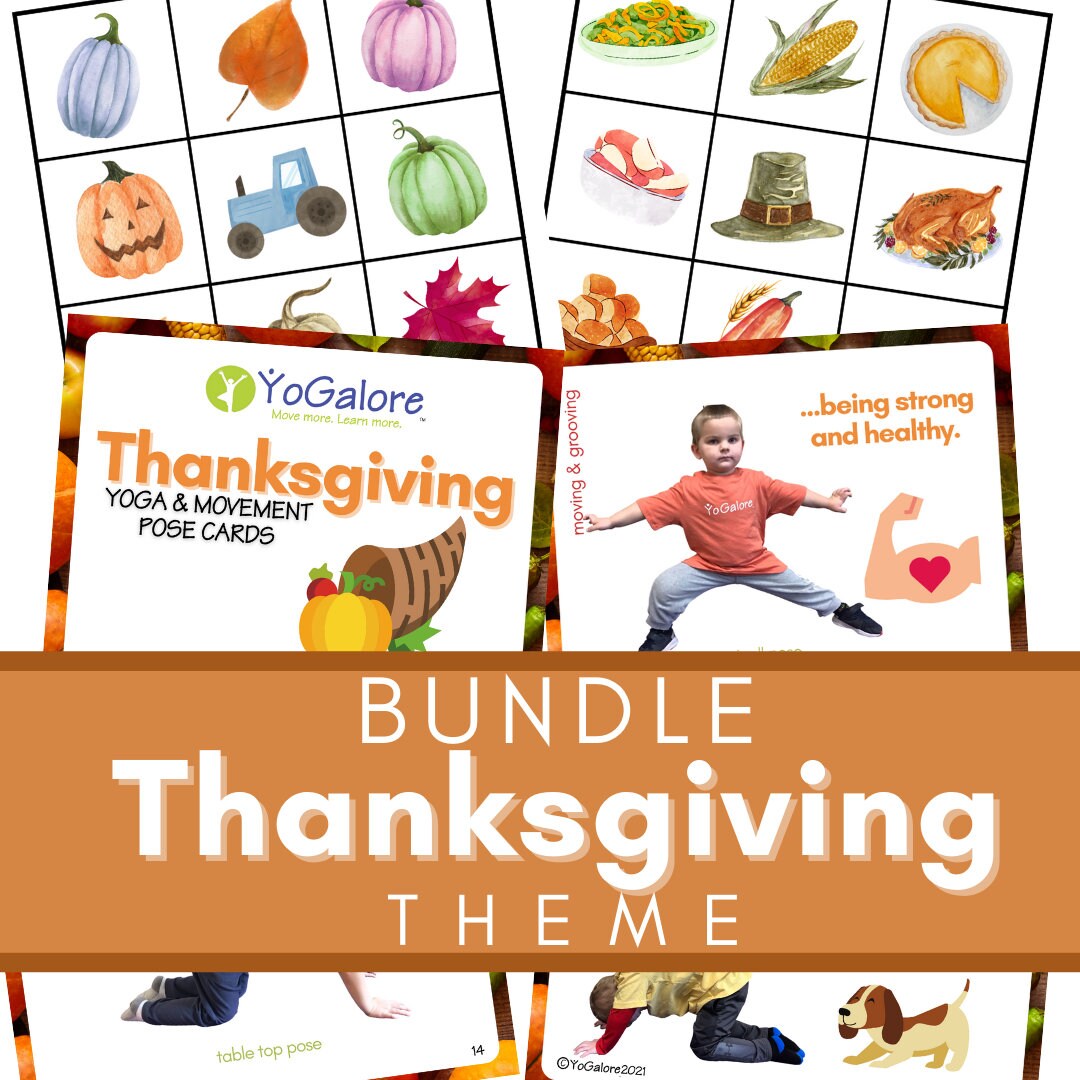 Thanksgiving Theme Activities: Yoga & Movement Pose Cards and - Etsy