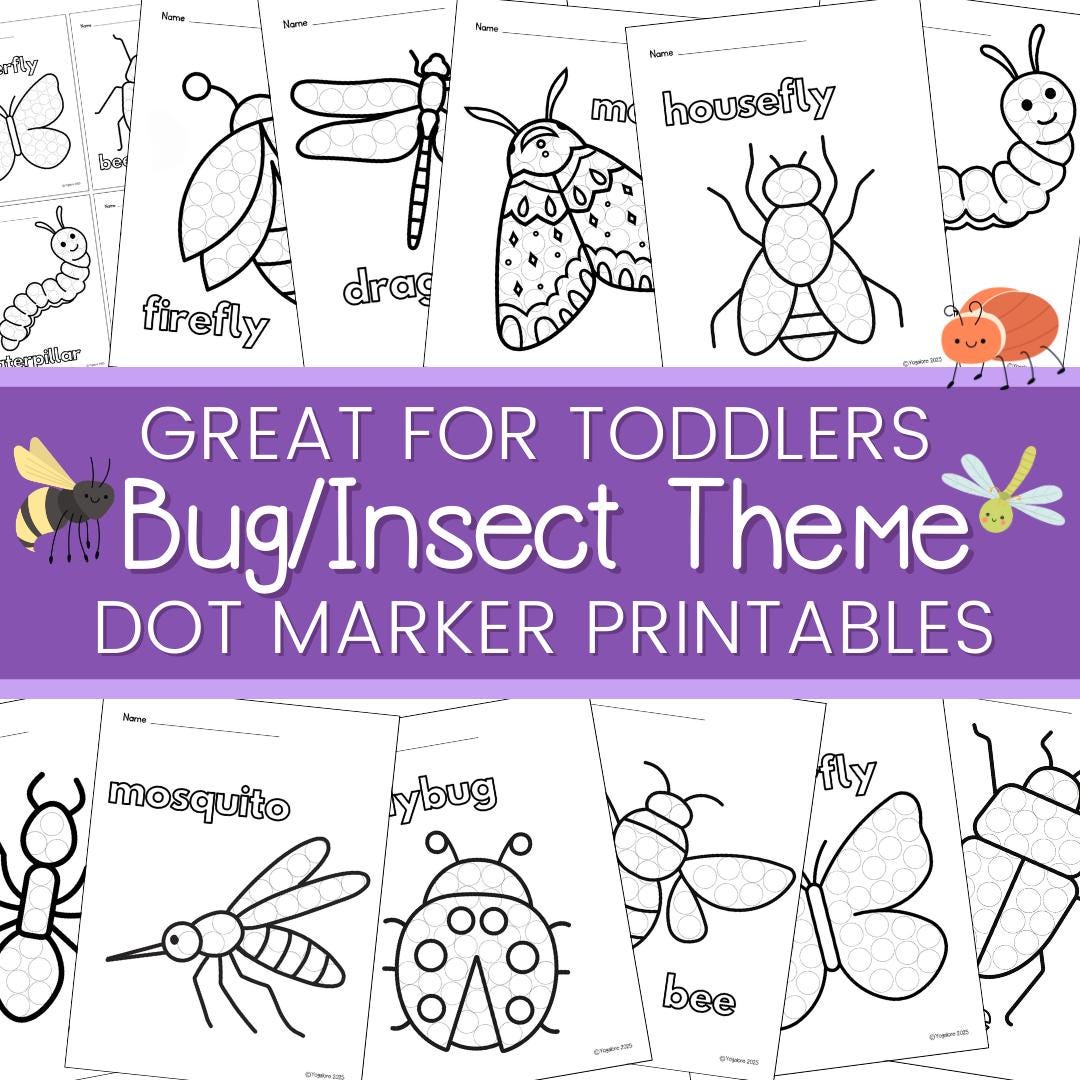 Bug and Insect Dot Marker Printables With Mini Cards – Toddler and ...