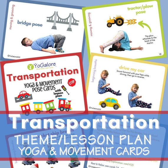 Transportation Theme Yoga & Movement Pose Cards | Etsy