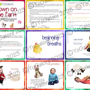 Farm Theme Yoga & Movement Cards With Classic Memory Game - Etsy