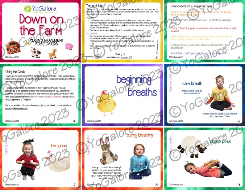 Farm Theme Yoga & Movement Cards With Classic Memory Game - Etsy